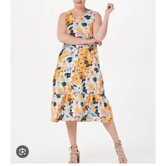 d & co. BEACH | Dresses | Denim Co Beach Size L Yellow Floral ...